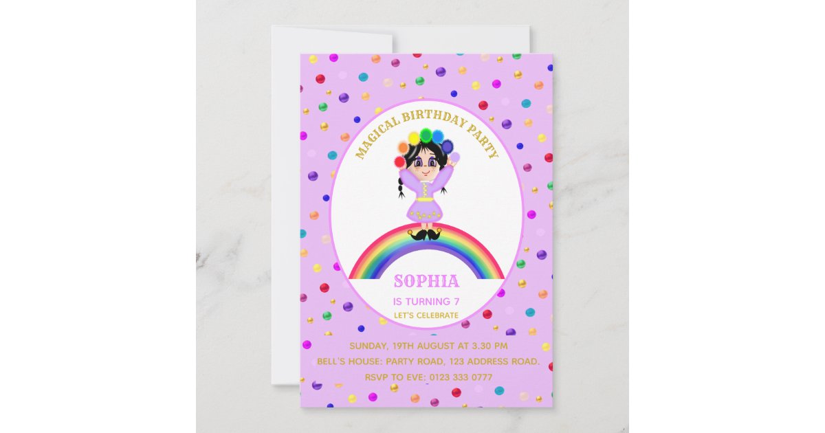 Cute Girl Birthday Party Invitation | Zazzle