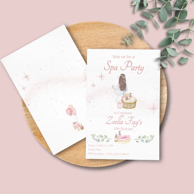 Cute Girl Spa Day Glam Birthday Party Invitation | Zazzle