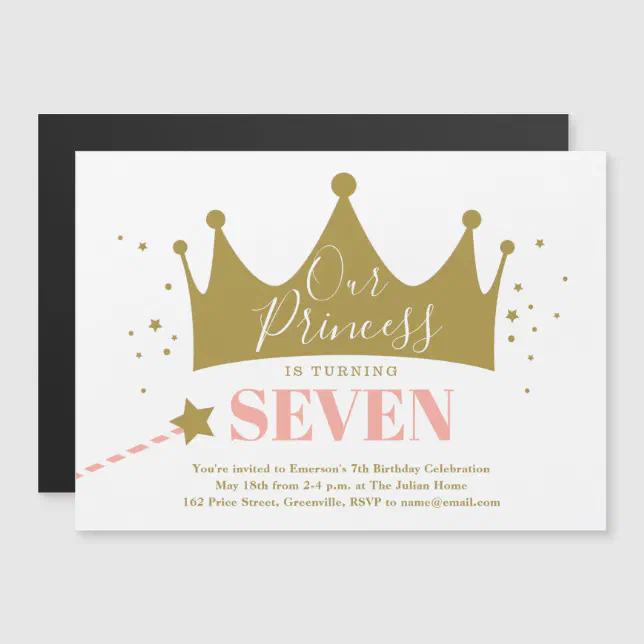 Cute Girly Princess Pink Birthday Party Invitation | Zazzle