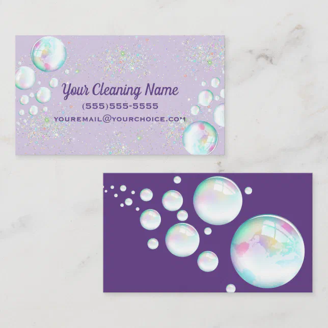 Cute Glitter Cleaning Service Maid Housecleaning Business Card | Zazzle
