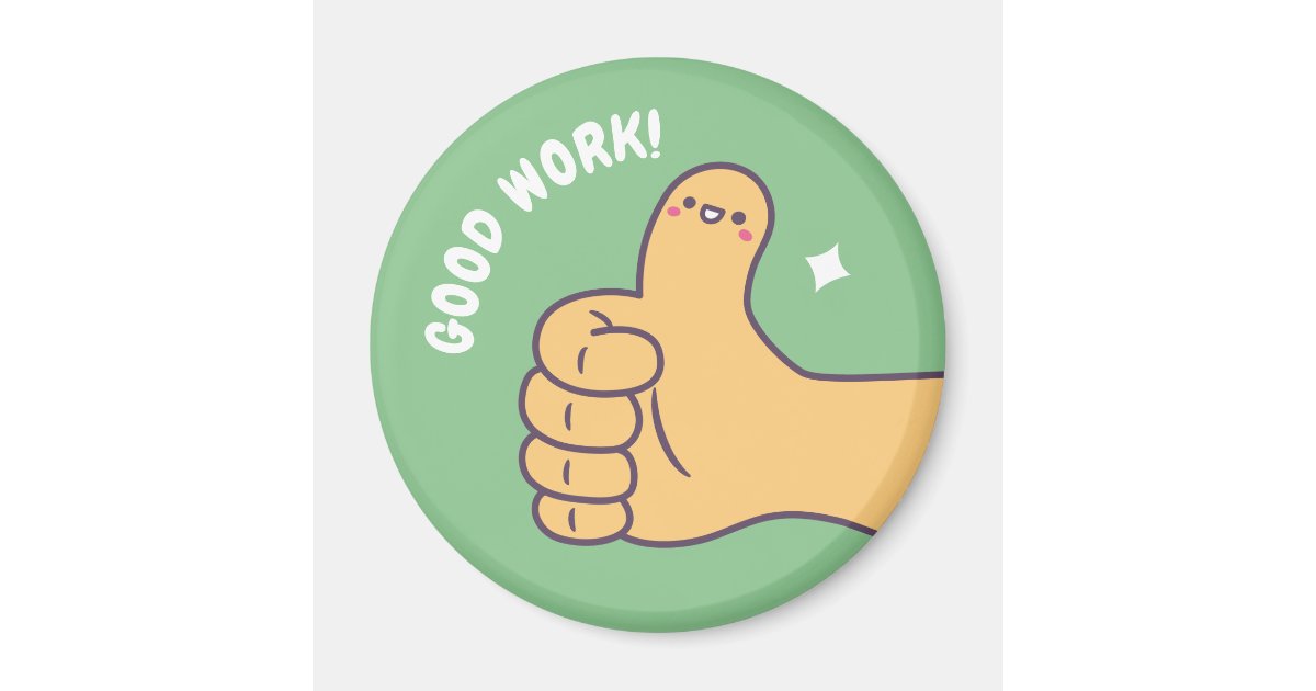 Cute Good Work Thumbs Up Doodle Magnet | Zazzle