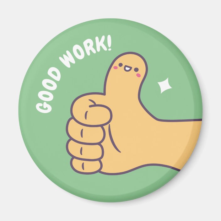 Cute Good Work Thumbs Up Doodle Magnet | Zazzle.co.uk