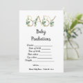 Cute Greenery Slogan Baby Shower Predictions Game Invitation | Zazzle