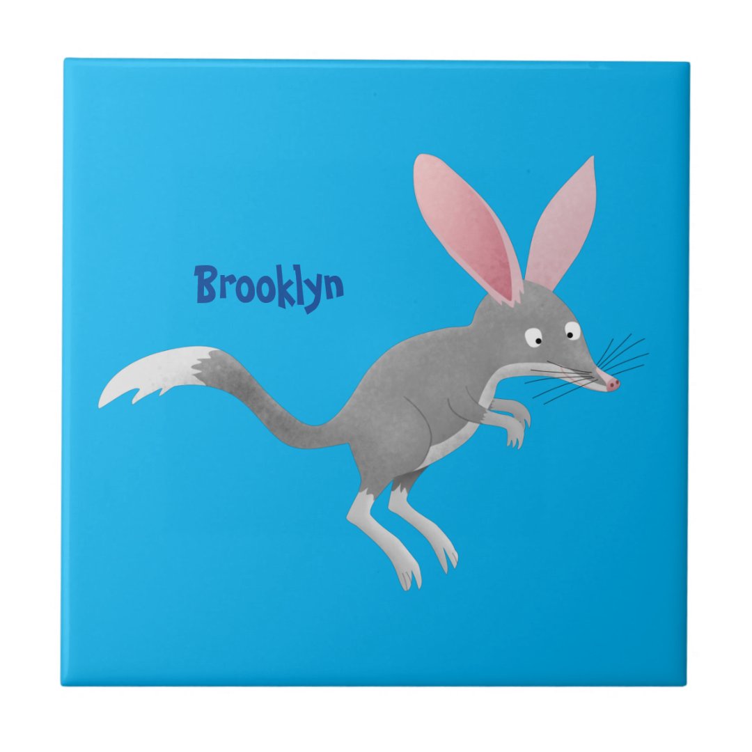 Cute happy Australian bilby cartoon Tile | Zazzle