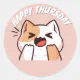 CUTE HAPPY THURSDAY CAT CLASSIC ROUND STICKER | Zazzle