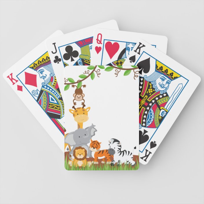 Cute Jungle Baby Animals Playing Cards | Zazzle.co.uk