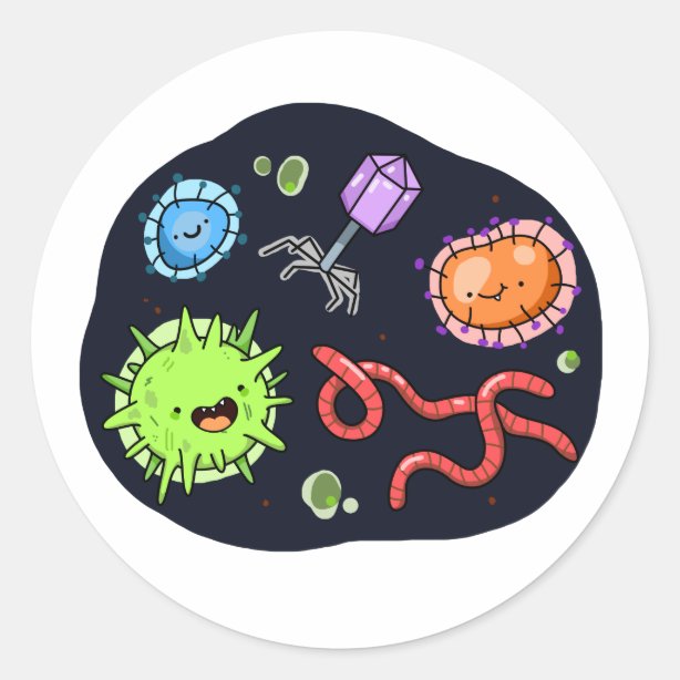 Bacteria Stickers & Labels | Zazzle UK
