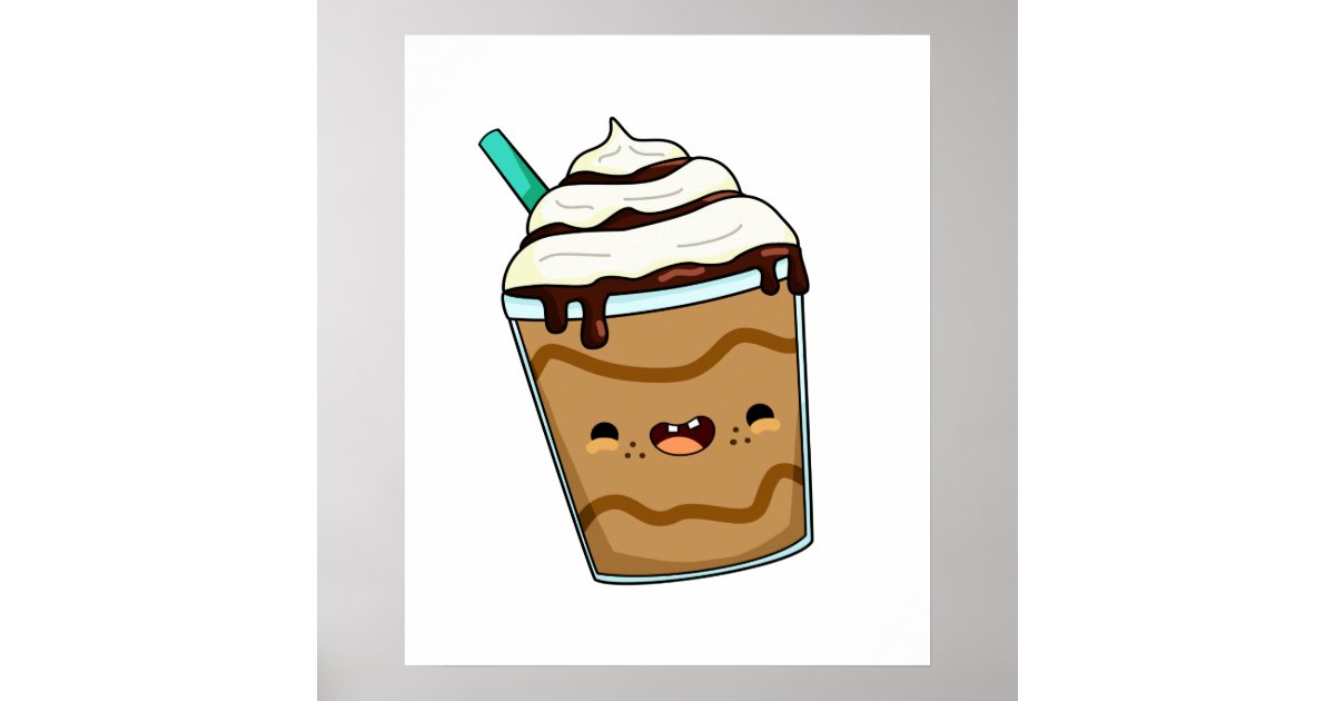 Cute Kawaii Frappuccino Poster | Zazzle