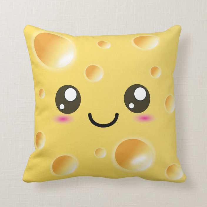 Cute Kawaii Happy Cheese Cushion | Zazzle.co.uk