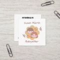CUTE KIDS Babysitter QR Code Baby Square Business Card | Zazzle