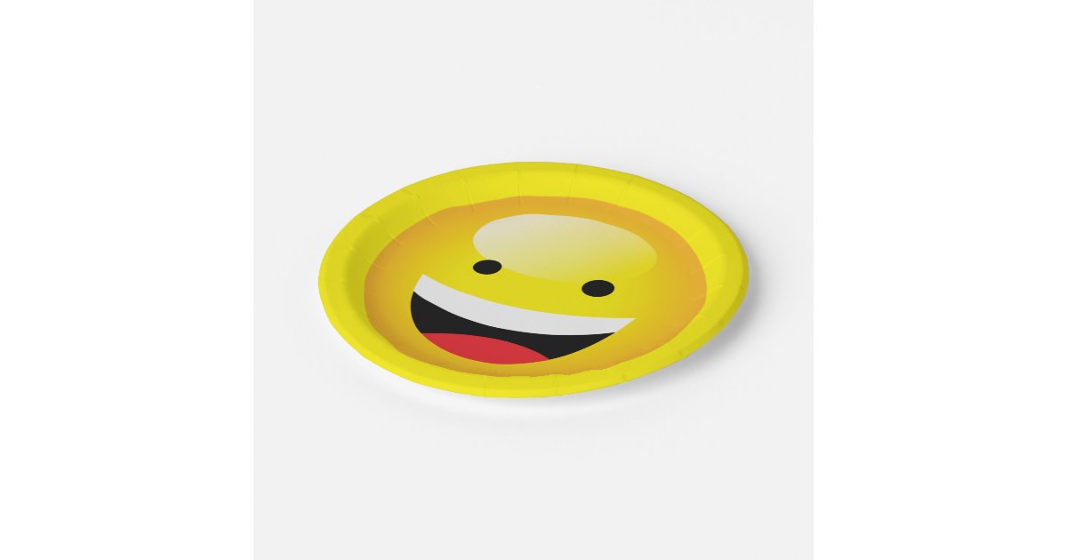 Cute Kids Emoji Party Happy Face Emoticon Paper Plate | Zazzle