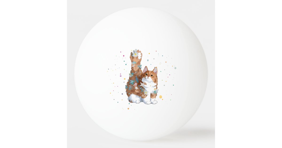 Cute Kitty Cat Pet Animal Ping Pong Ball | Zazzle
