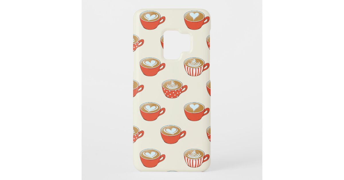 Cute Latte Art in Red Coffee Mugs Pattern Case-Mate Samsung Galaxy Case ...