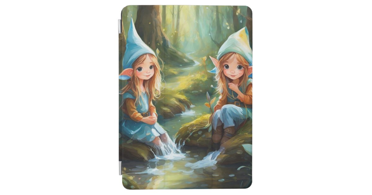 Cute little elve in the river iPad air cover | Zazzle