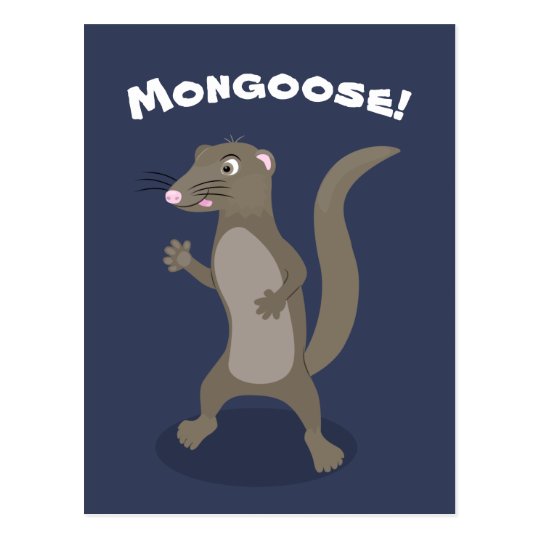Cute mongoose cartoon illustration postcard | Zazzle.co.uk