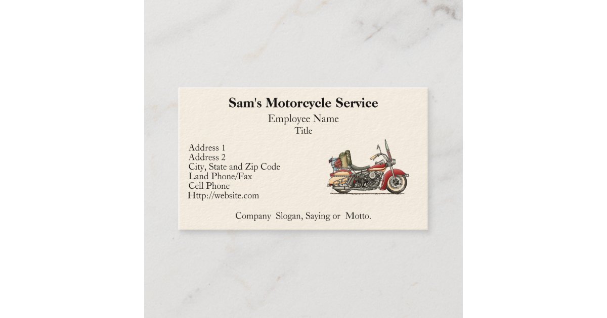 Cute Motorcycle Business Card | Zazzle