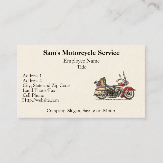 Cute Motorcycle Business Card | Zazzle