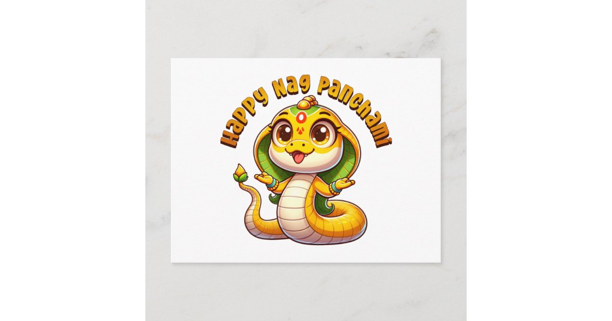 Cute Naga Panchami Cobra Postcard | Zazzle