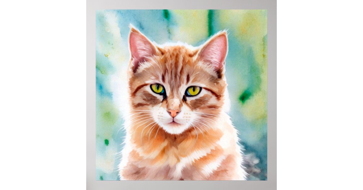 Cute Orange Cat Poster | Zazzle