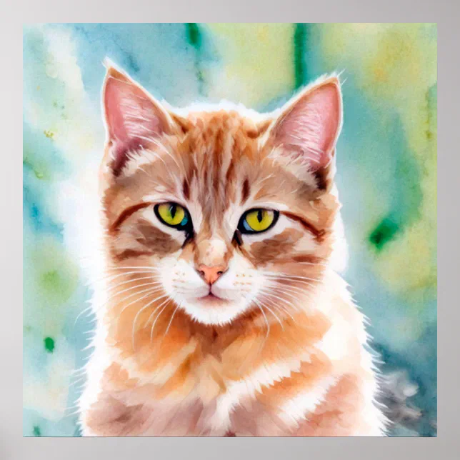 Cute Orange Cat Poster | Zazzle