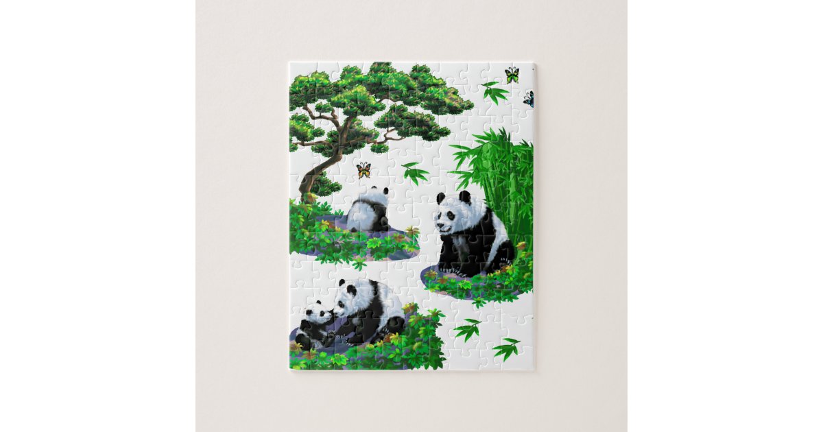 cute panda Cartoon Jigsaw Puzzle | Zazzle