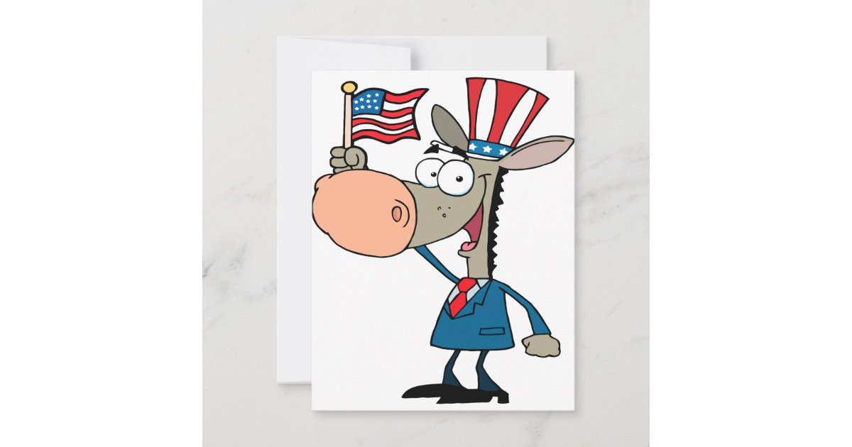 cute patriotic donkey cartoon democrat | Zazzle