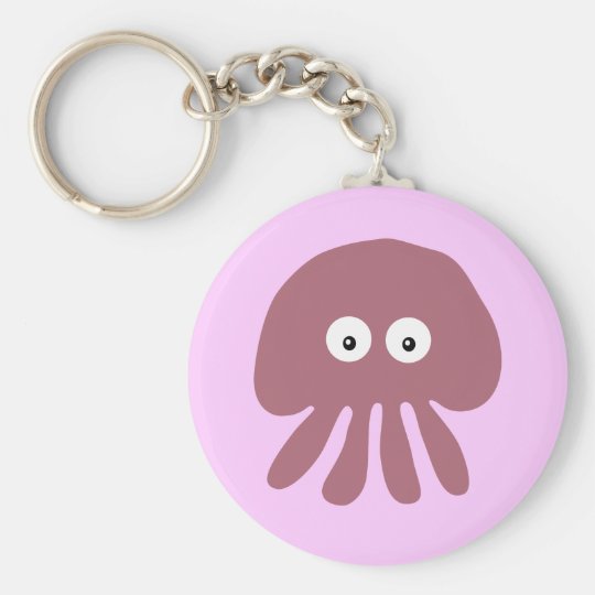 Cute pink cartoon Jellyfish keychain | Zazzle.co.uk