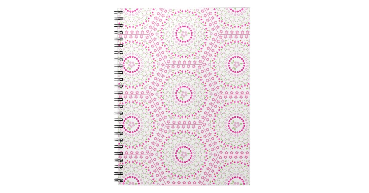 Cute Pink Simple Geometric Whimsical Pattern Notebook | Zazzle