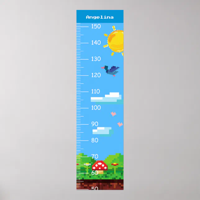 Cute Pixel Art Landscape Growth Charts | Zazzle