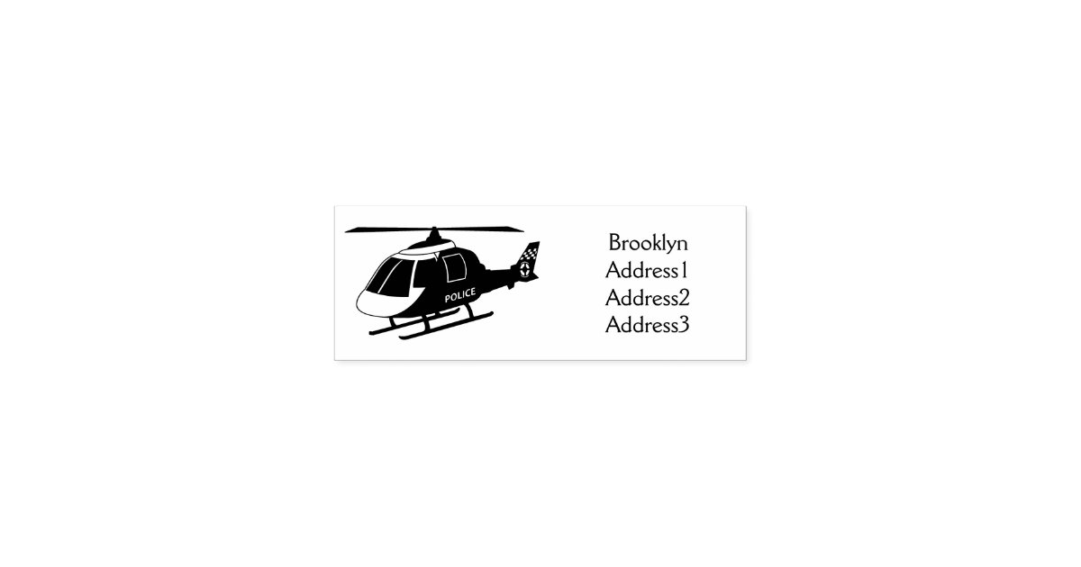 Cute police department helicopter chopper cartoon rubber stamp | Zazzle