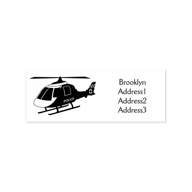 Cute police department helicopter chopper cartoon rubber stamp | Zazzle