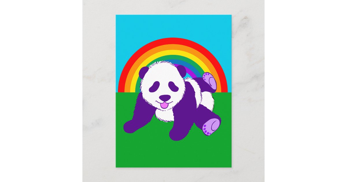 Cute Rainbow Panda Bear Postcard | Zazzle