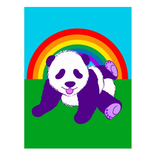 Cute Rainbow Panda Bear Postcard | Zazzle.co.uk