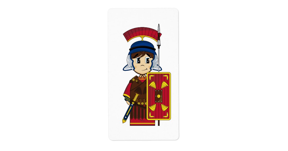 Cute Roman Soldier Sticker Label | Zazzle