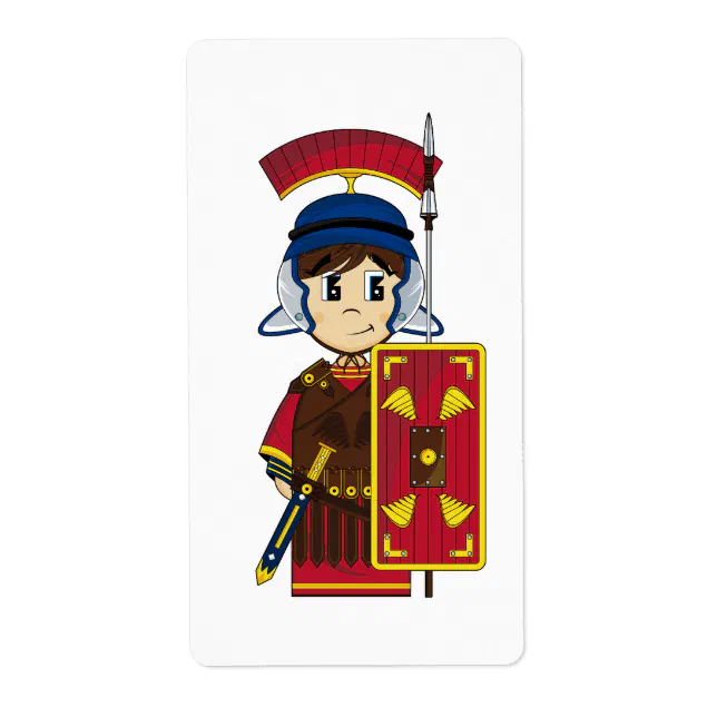 Cute Roman Soldier Sticker Label | Zazzle