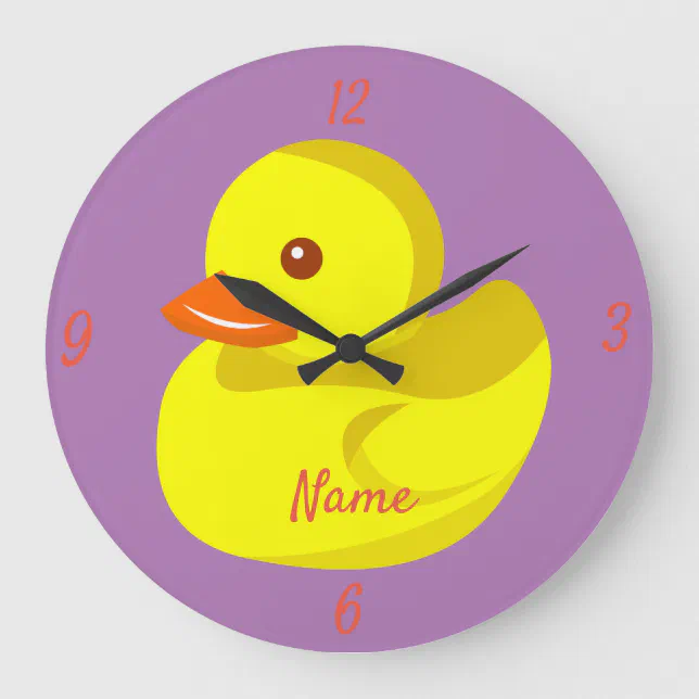 Cute Rubber Duck Thunder_Cove Large Clock | Zazzle
