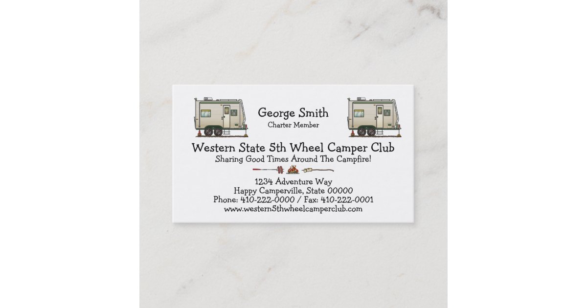 Cute RV Vintage Toy Haulier Camper Travel Trailer Business Card | Zazzle