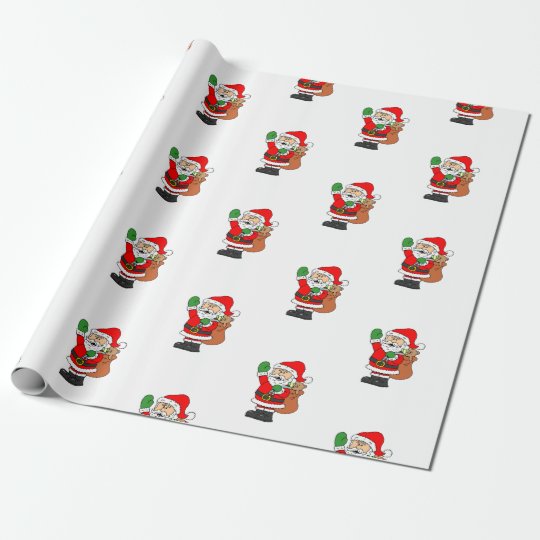 Cute Santa Cartoon Christmas Wrapping Paper | Zazzle.co.uk