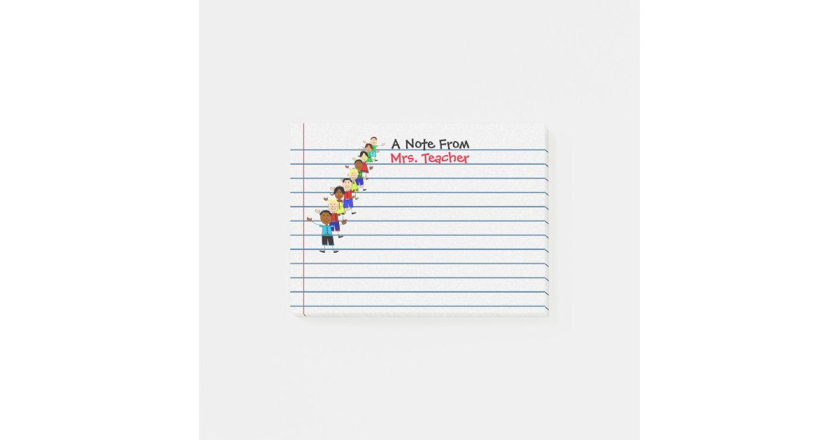 Cute School Kids Teacher Personalised Post-its Post-it Notes | Zazzle
