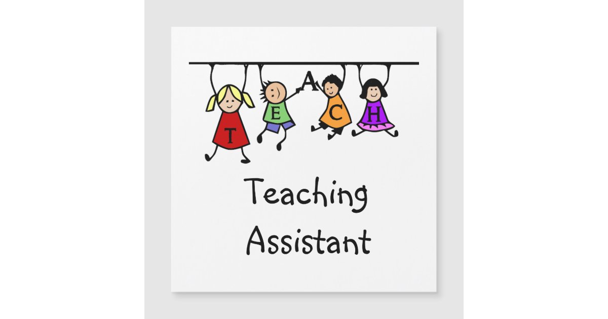 Cute School Teaching Assistant with Kids Cartoon | Zazzle