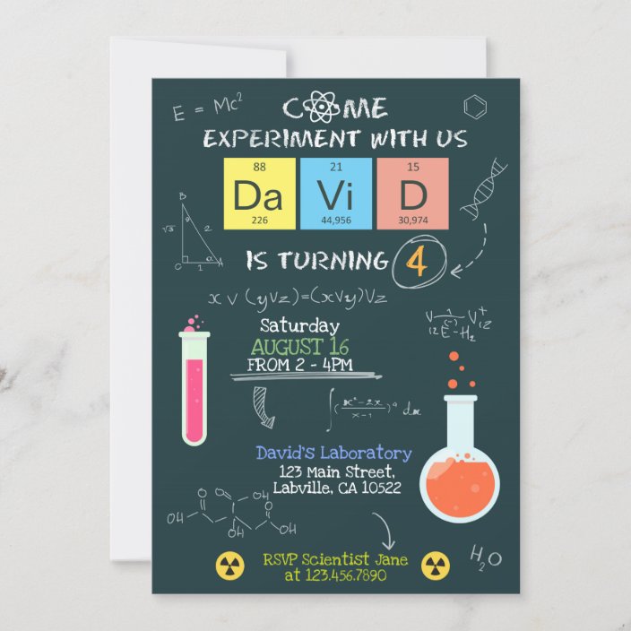 Cute Scientist Laboratory Birthday Party Invite | Zazzle.co.uk