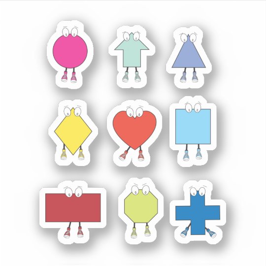 Cute Shape Characters Illustration Design | Zazzle.co.uk