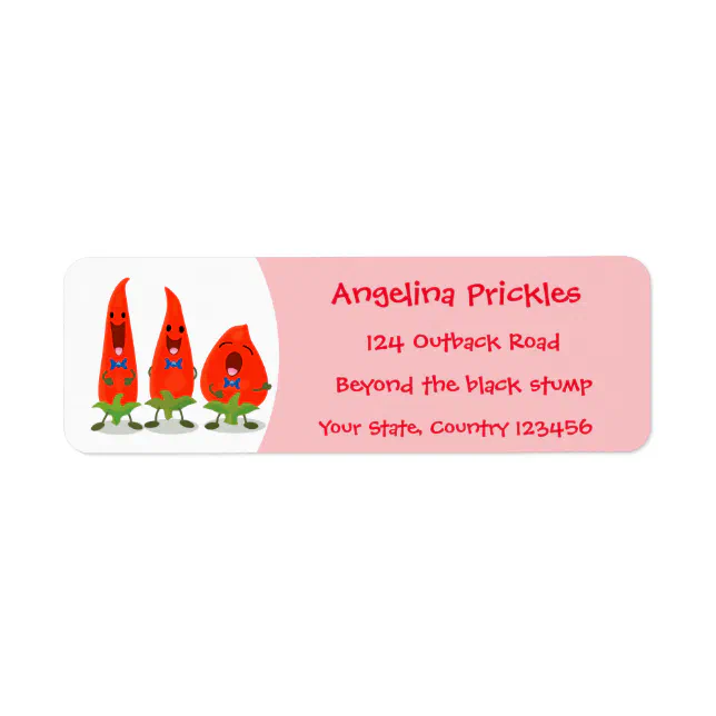 Cute singing chilli peppers cartoon illustration | Zazzle