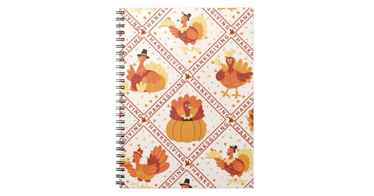 cute thanksgiving turkey spiral notebook | Zazzle