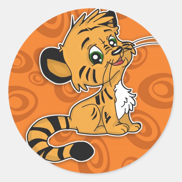 Cute Tiger Sticker | Zazzle.co.uk