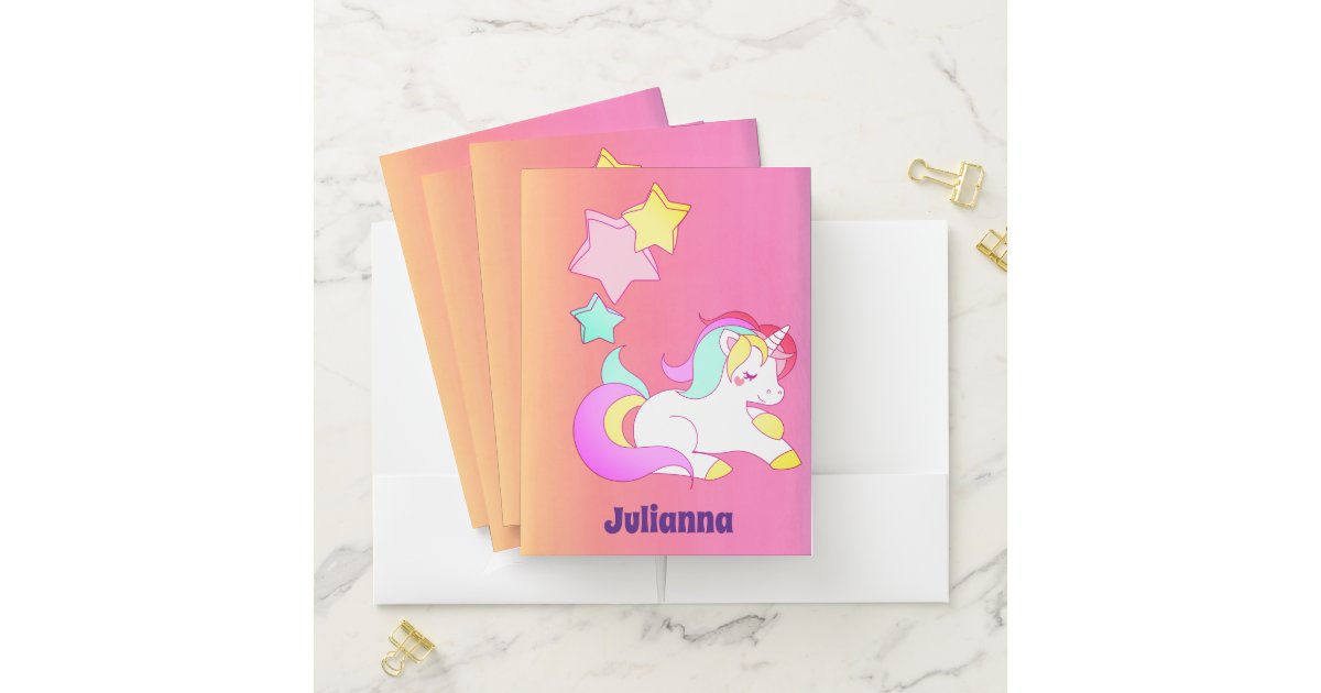 Cute Unicorn Pocket Folder | Zazzle