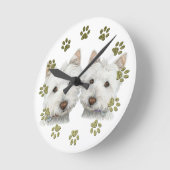 Cute Westie Dogs Clock | Zazzle