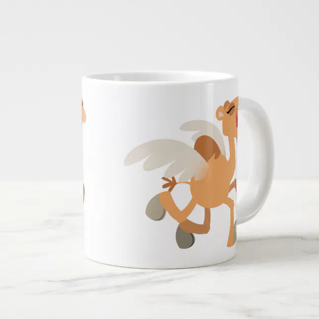 Cute Winged Cartoon Camel Jumbo Mug | Zazzle