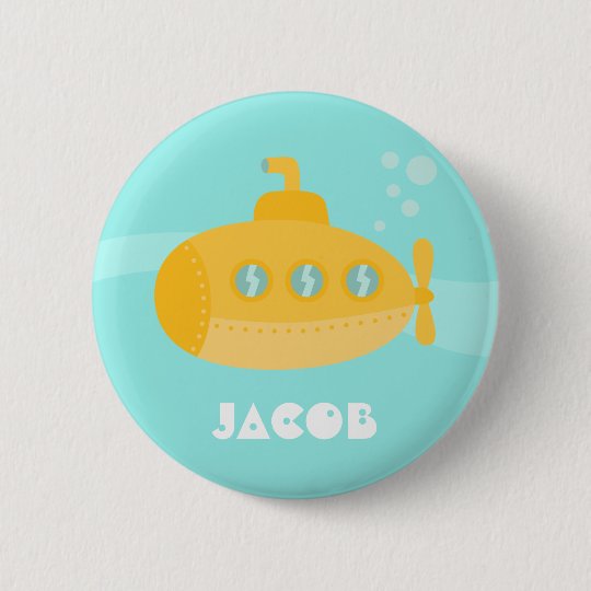 Cute Yellow Underwater Submarine Vessel Button | Zazzle.co.uk