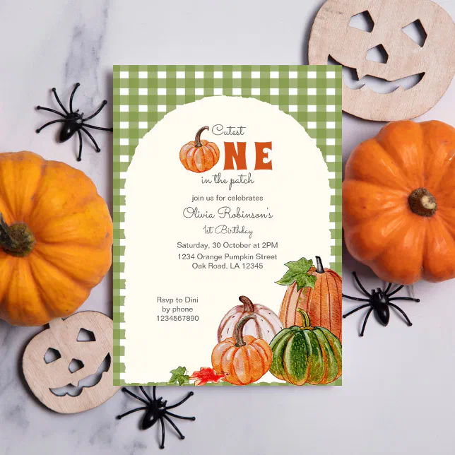 Cutest Pumpkin in the Patch 1st Birthday Invitation | Zazzle